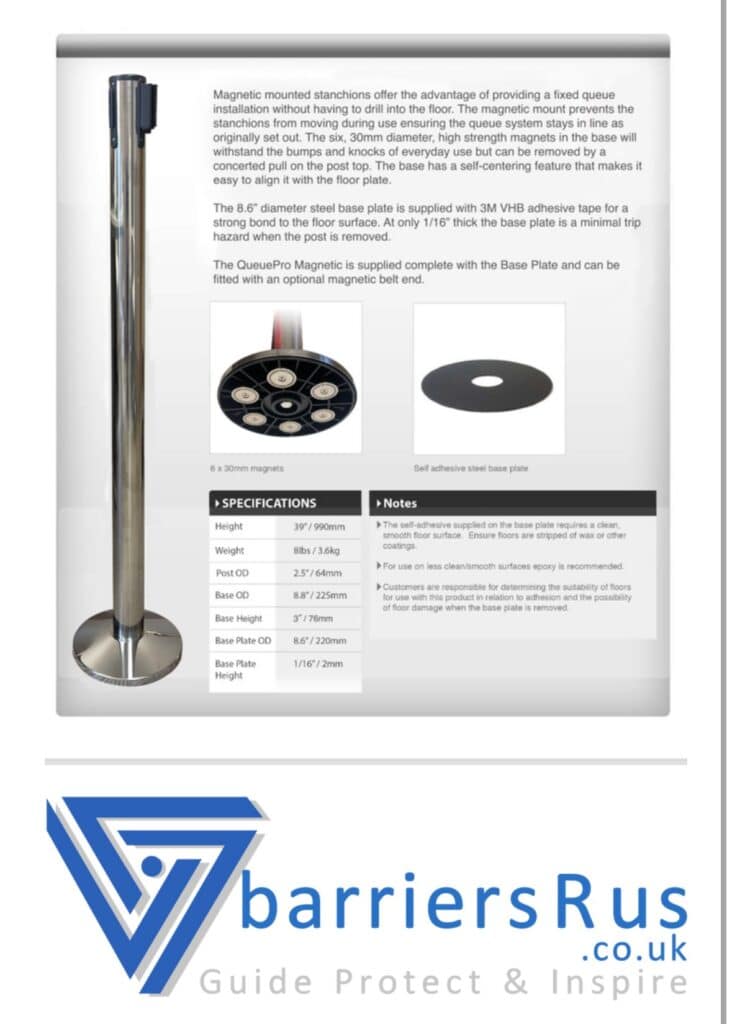 Queue Pro Magnetic Barrier - Barriers R Us